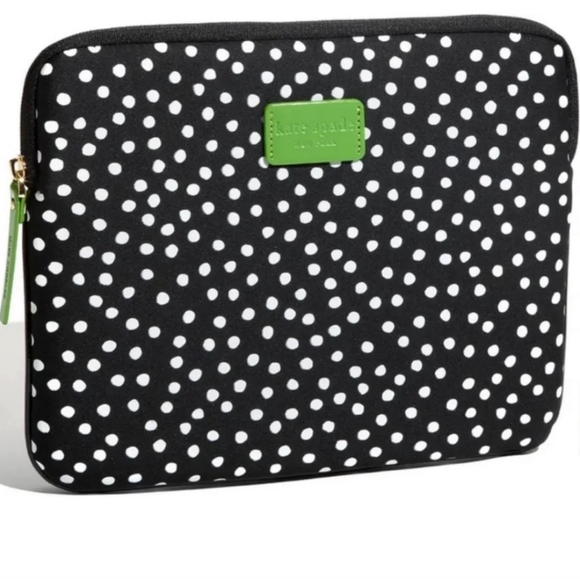 kate spade | Bags | Kate Spade Have Courage Black White Polka Dot Lime ...